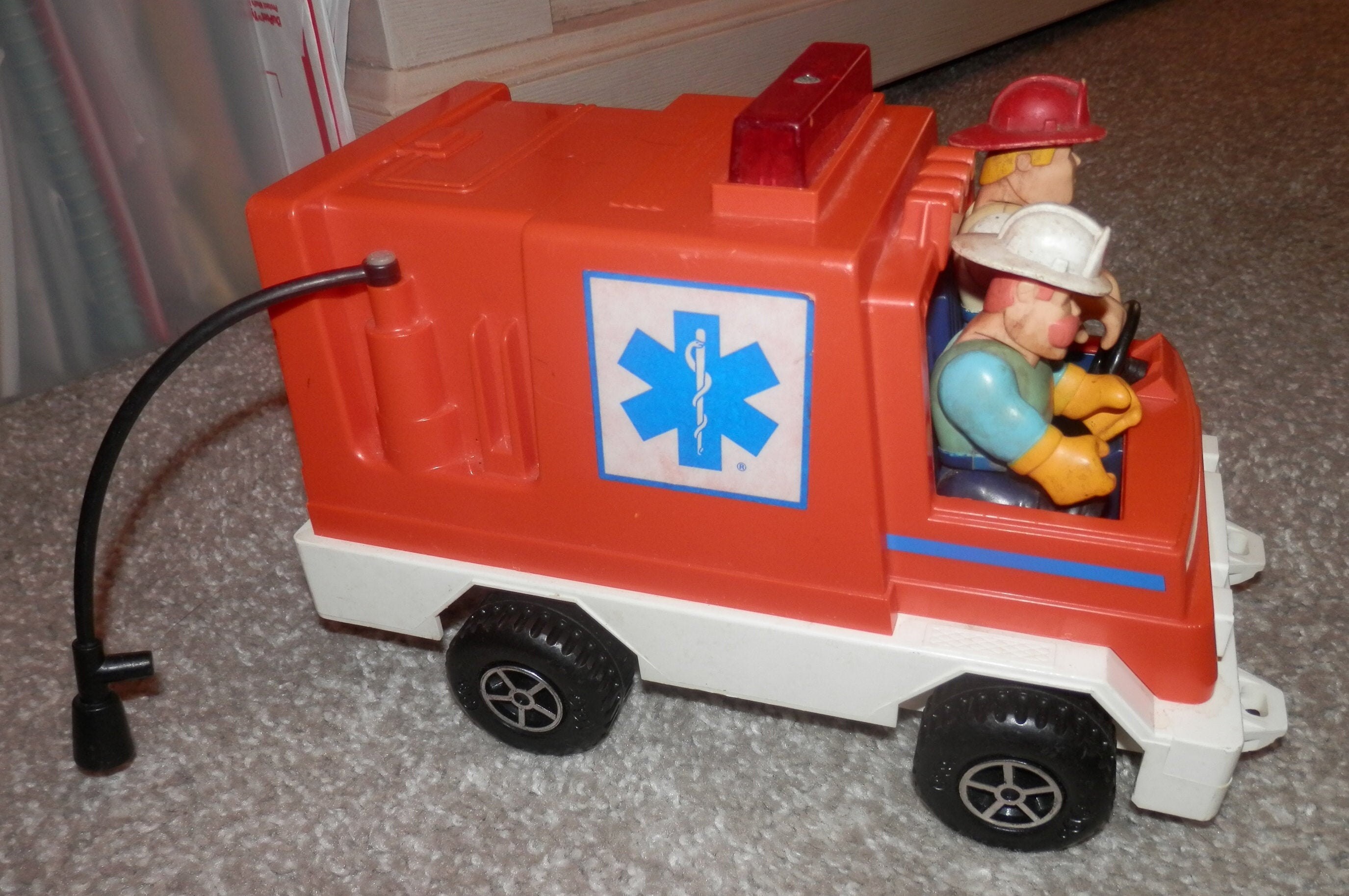 Fisher Price Husky Helpers Ambulance Three Men Firemen 1982 - Etsy