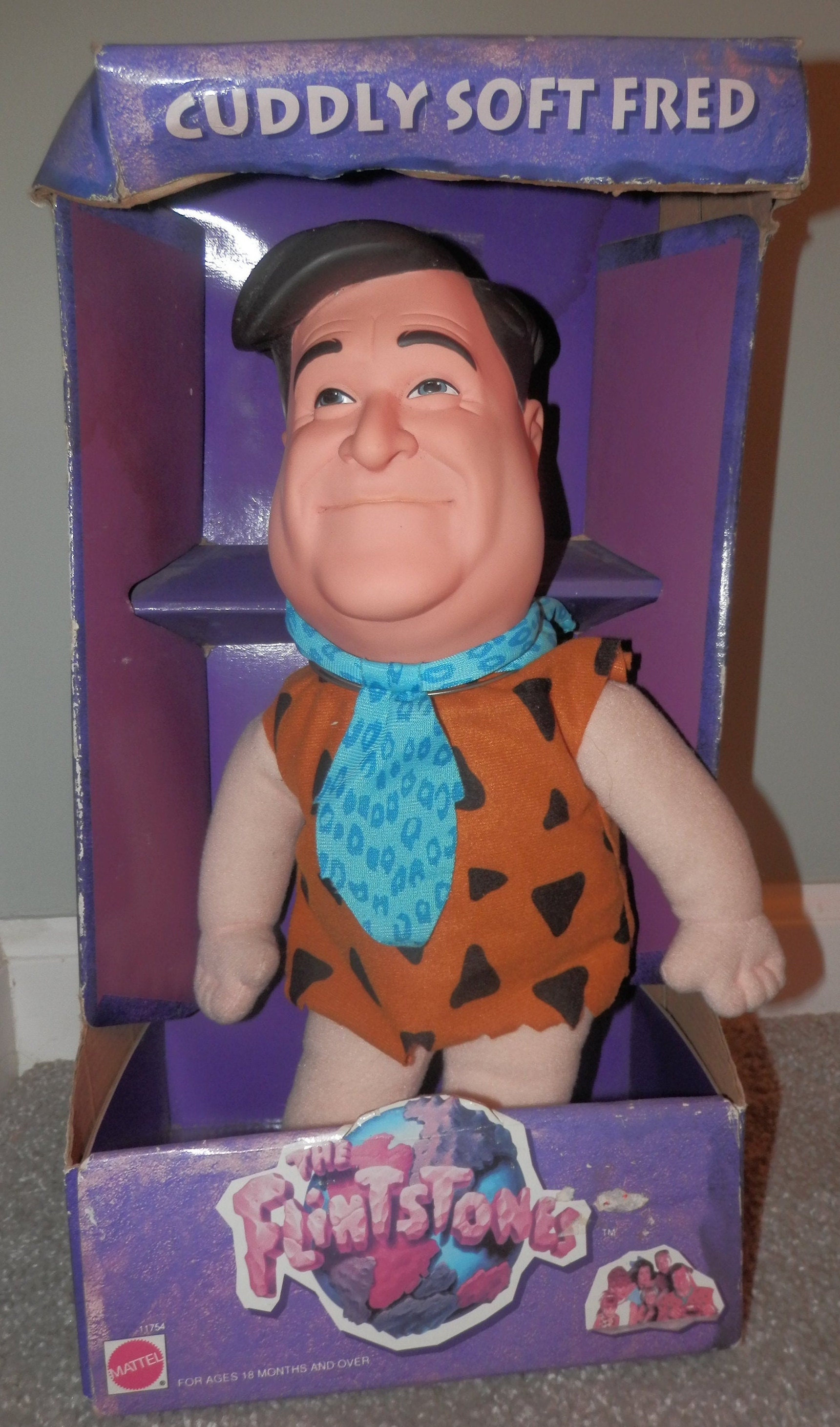 The Flinstones 1993 Fred Flinstone Cuddly Plush Movie Toy Mattel Yabba ...