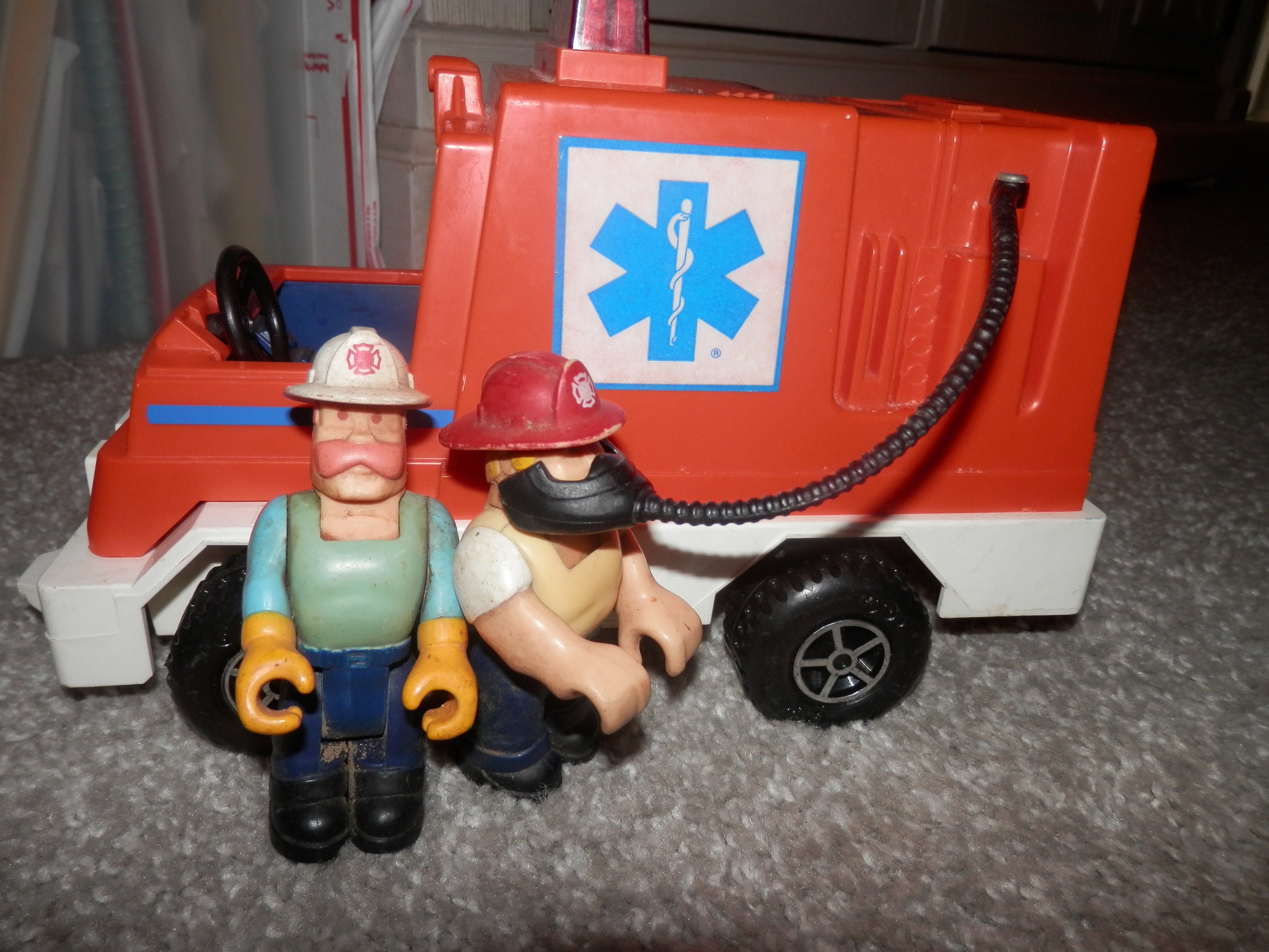 Fisher Price Husky Helpers Ambulance Three Men Firemen 1982 - Etsy