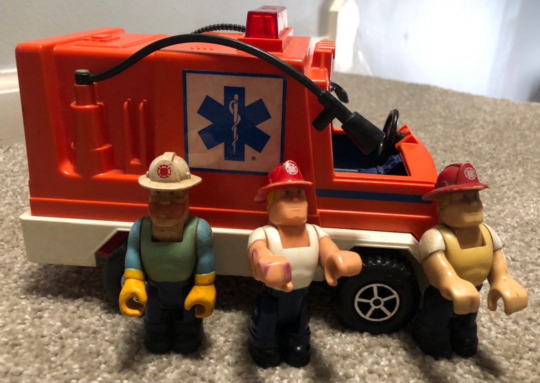 Fisher Price Husky Helpers Ambulance Three Men Firemen 1982 - Etsy