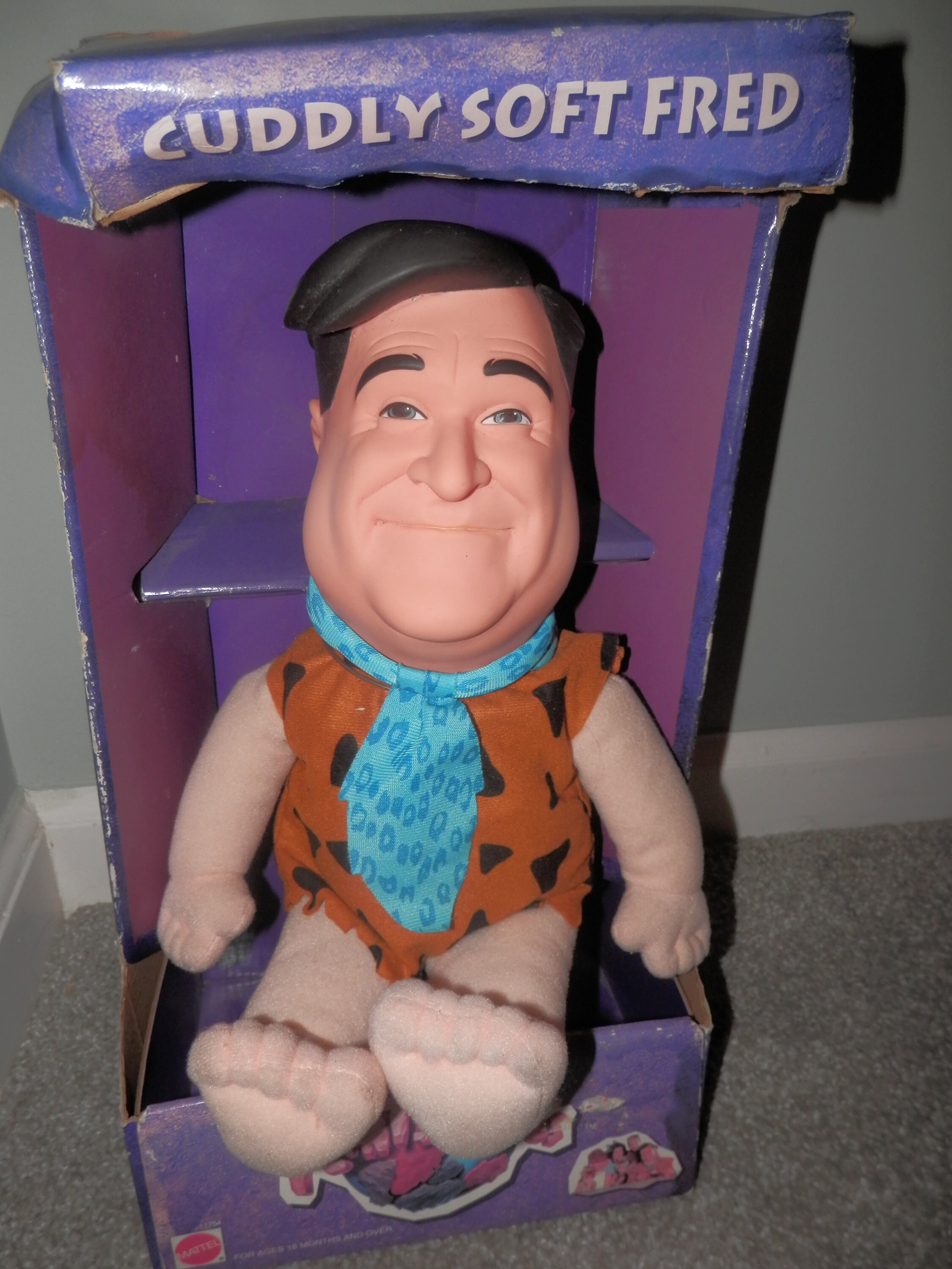 The Flinstones 1993 Fred Flinstone Cuddly Plush Movie Toy Mattel Yabba ...