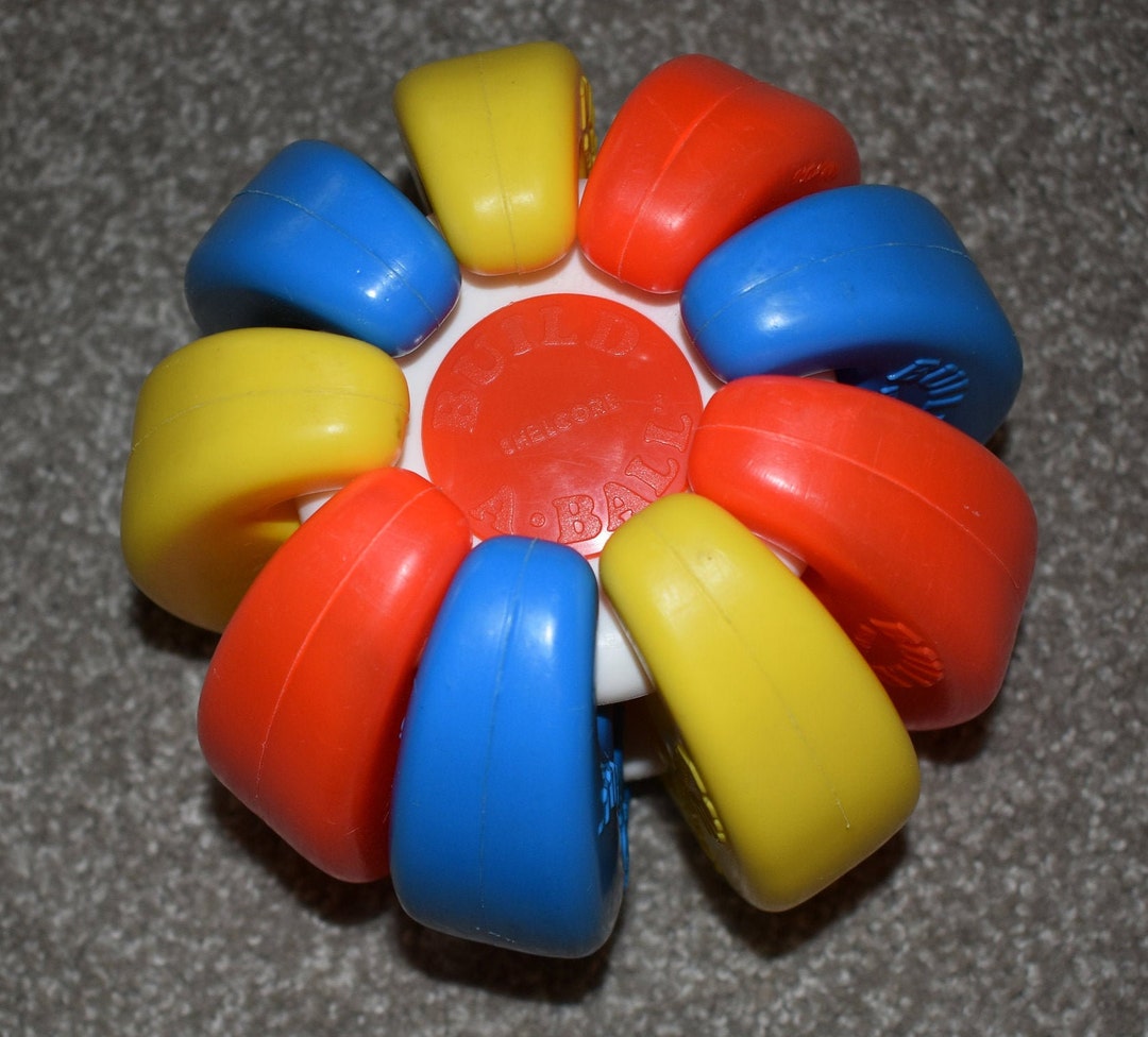 Shelcore Build a Ball Vintage Toy 9 Piece Red Blue Yellow - Etsy