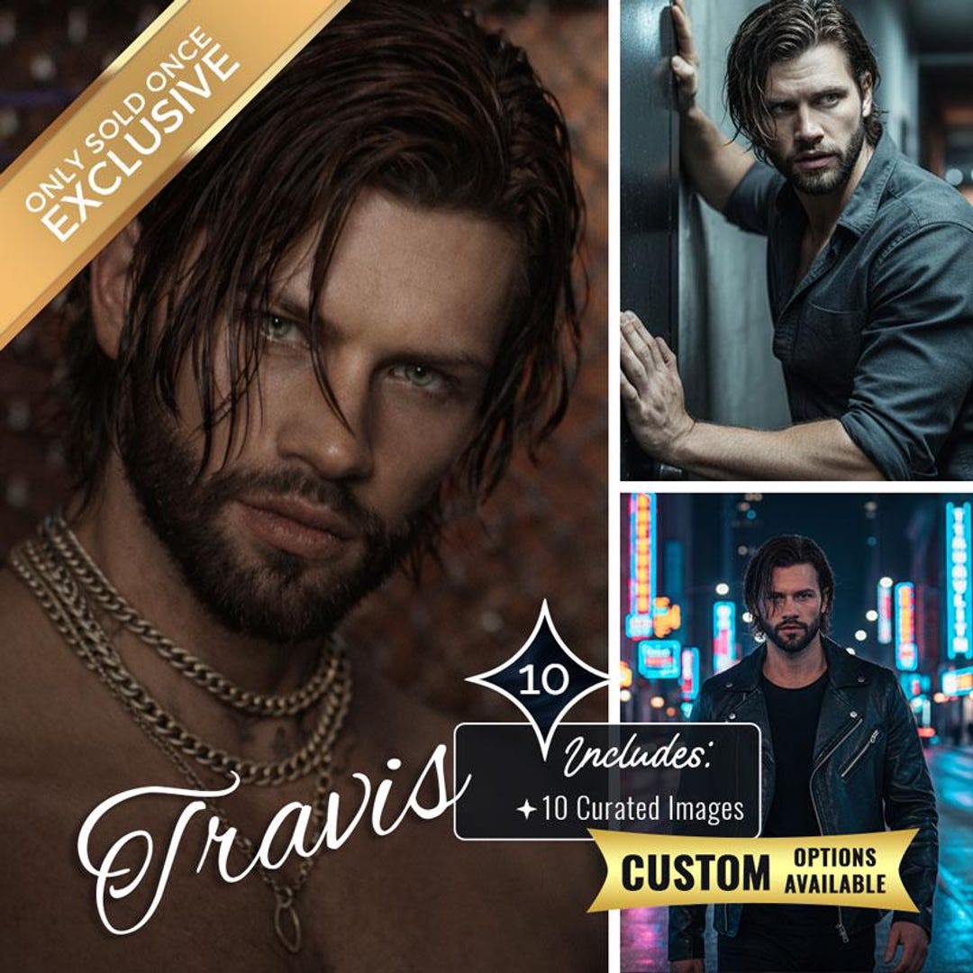AI Book Cover Model Photos | Travis, Romance Drama Character (instant ...
