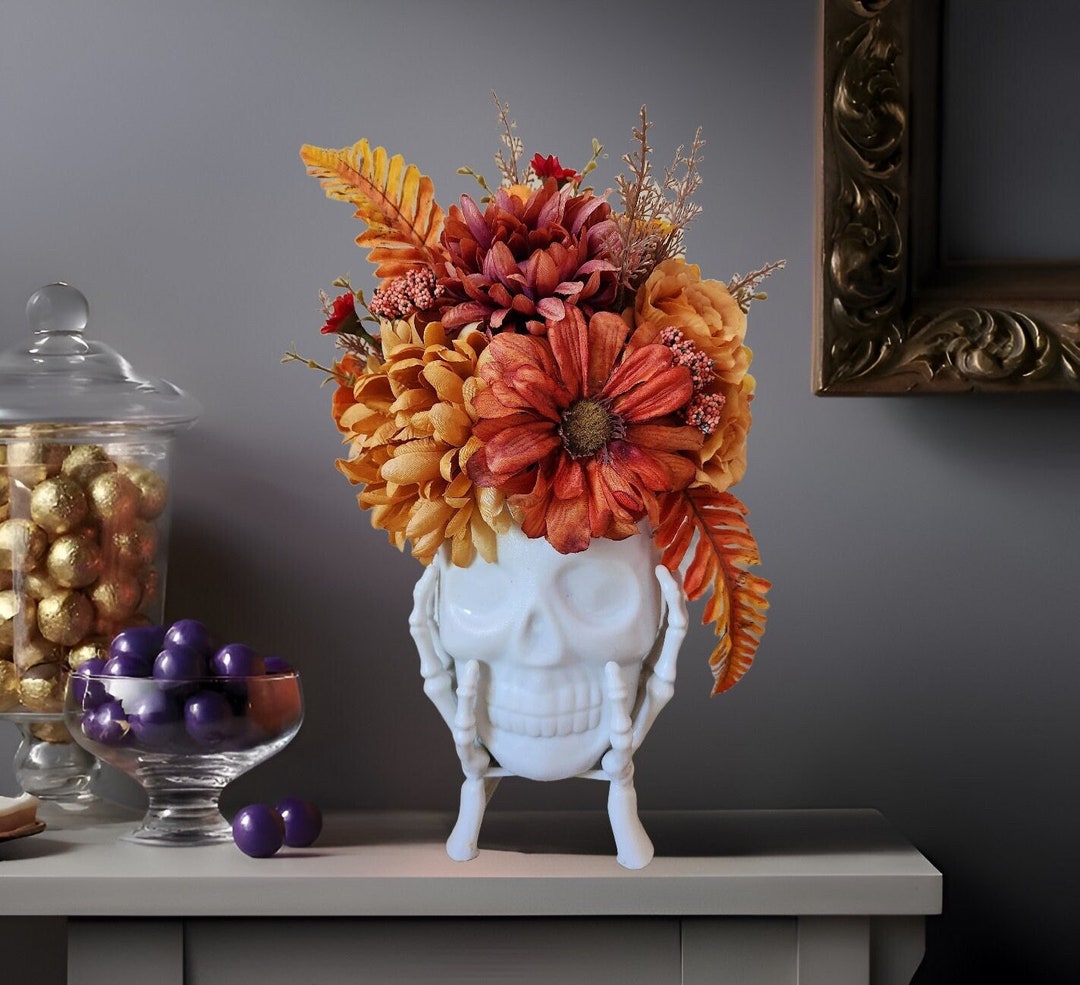 Halloween Centerpiece, Skull Centerpiece, Halloween Table Decoration ...