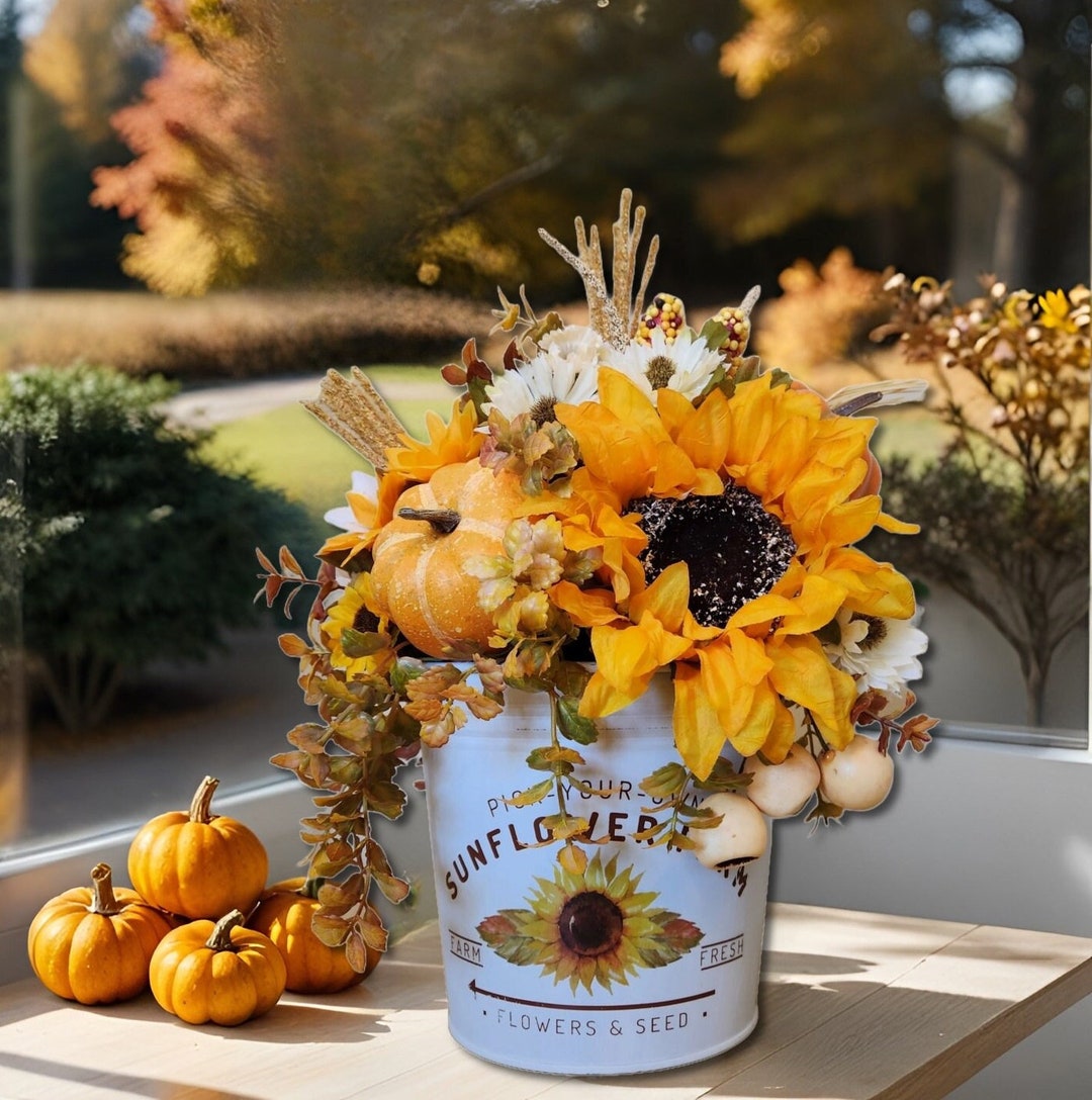 Fall Sunflower Arrangement, Autumn Flower Arrangement, Fall Sunflower ...