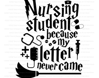 Nurse Because My Letter Never Came SVG Cut File Hand Drawn | Etsy