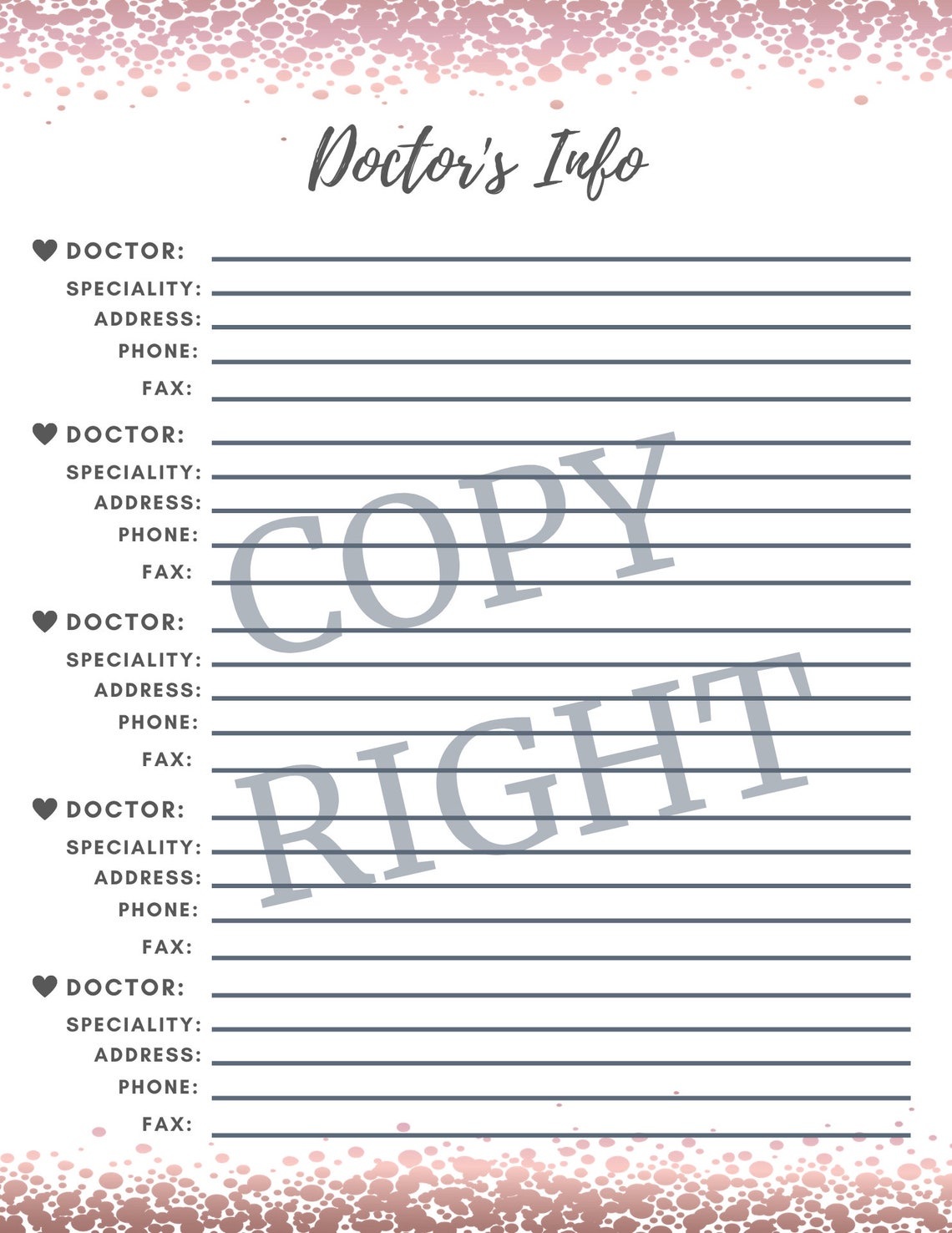 Medical Planner / Medical Printables / Healthcare Planner / Doctor ...