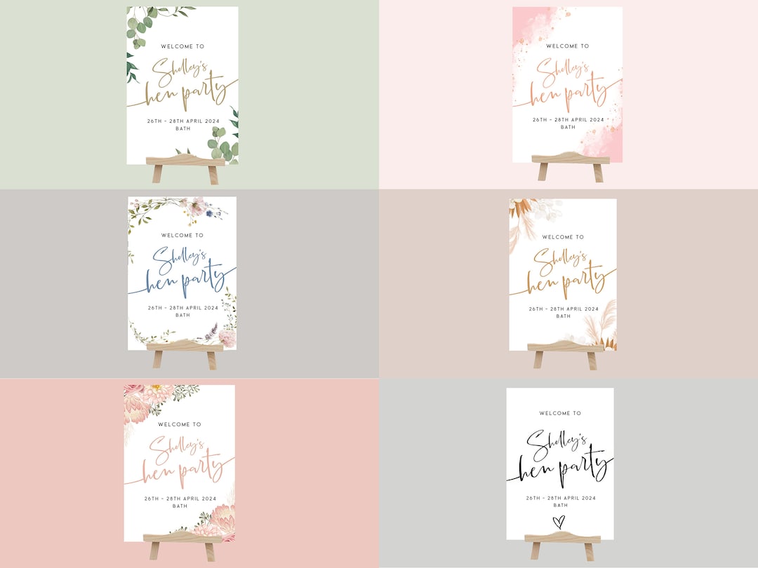 Personalised Hen Party Sign | Welcome Hen Party Sign | Hen Party Decor ...