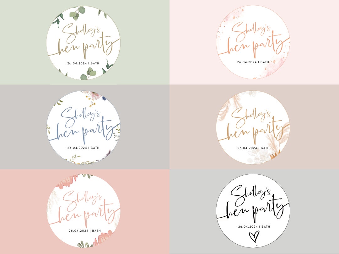 Personalised Hen Party Stickers | Hen Do Stickers Personalised Sticker ...