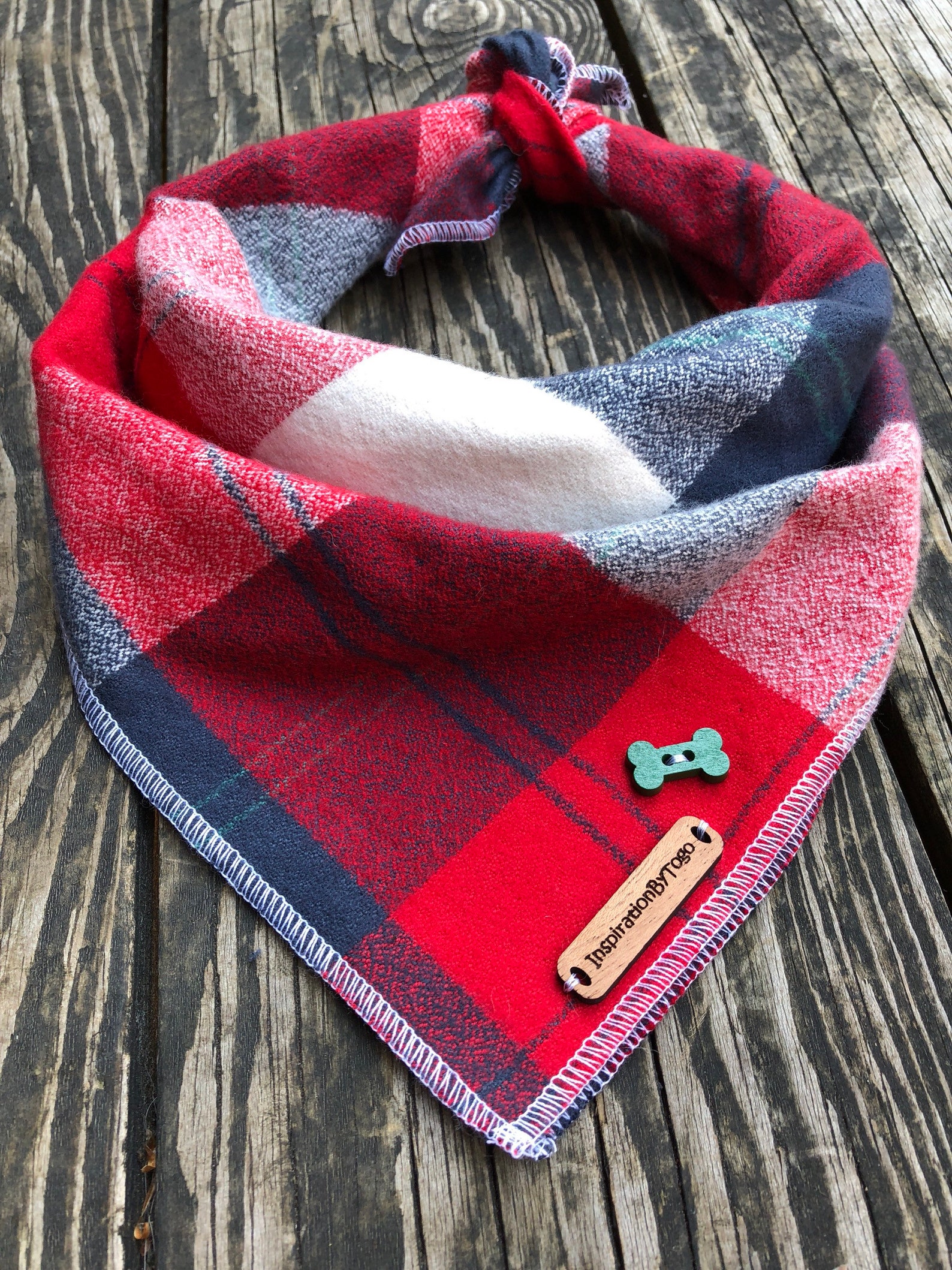 Plaid Dog Bandana STORM // Dog Bandana Plaid // Fall Dog | Etsy