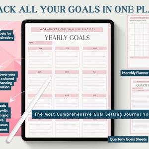 Vision Board Goal Setting Planner Workbook Template for Business Goal ...