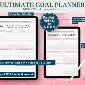 Vision Board Goal Setting Planner Workbook Template for Business Goal ...