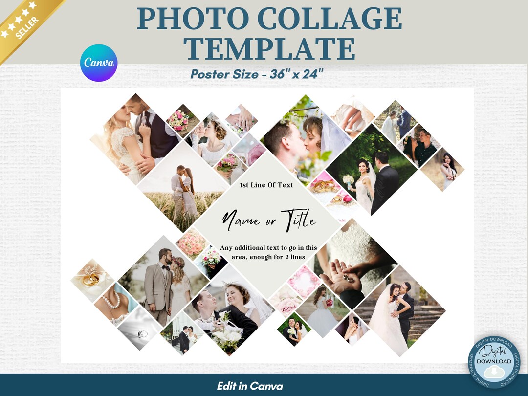 24x36 Photo Collage Canva Template | Editable Photography Template ...