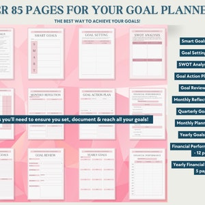 Vision Board Goal Setting Planner Workbook Template for Business Goal ...
