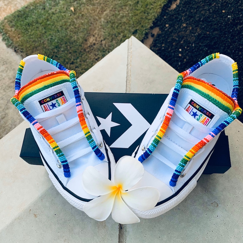 Limited Edition Pride Beaded Converse - Etsy