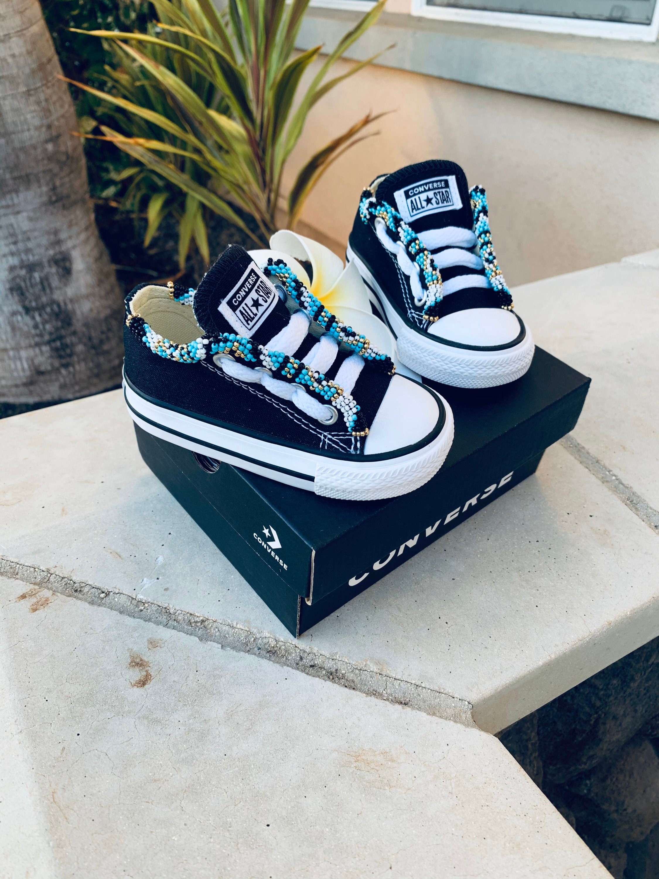Toddler Youth Custom Beaded Converse Etsy Canada