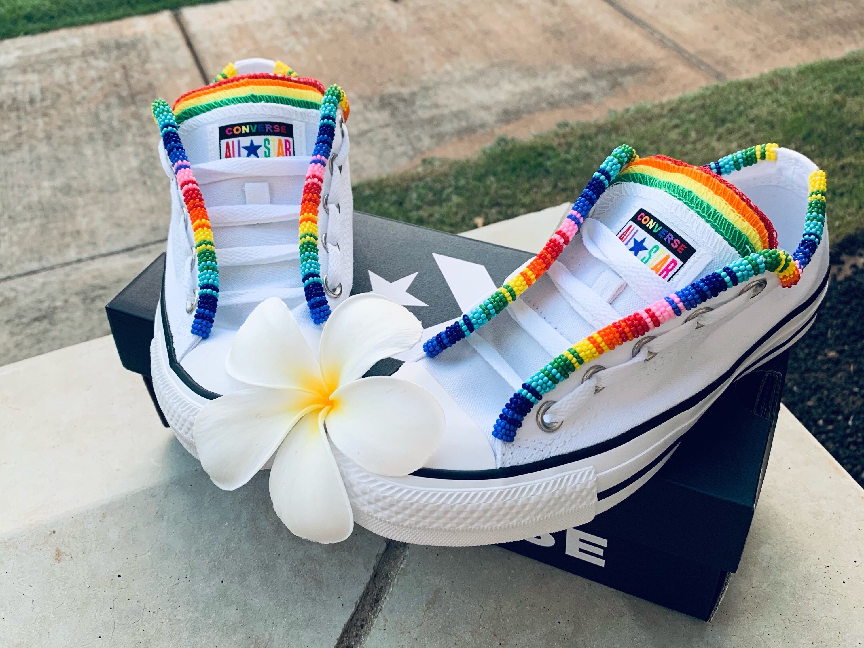 Limited Edition Pride Beaded Converse - Etsy UK