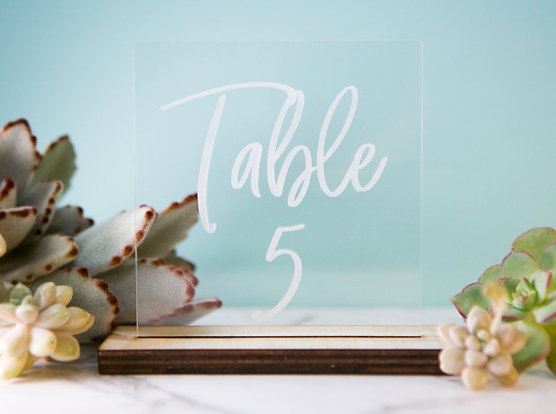 Clear Acrylic Rectangle Table Number Signs - Etsy