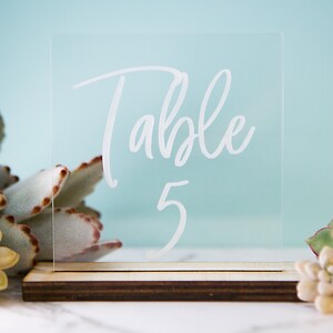 Clear Acrylic Rectangle Table Number Signs - Etsy