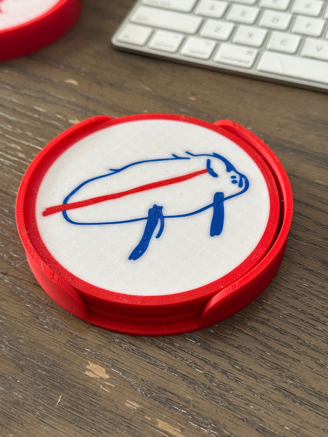 Buffalo Bills Josh Allen Potato Coaster Set (4) With Caddy - Etsy