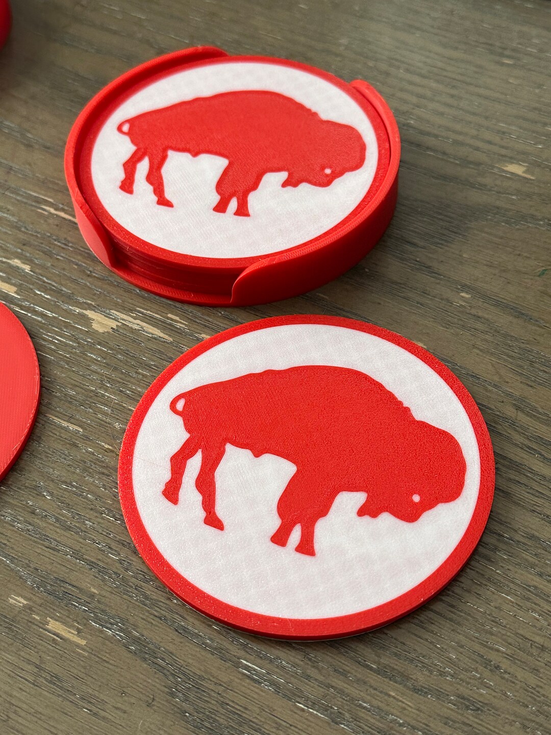 Buffalo Bills 1970s Standing Buffalo Logo Coaster With Carrier - Etsy