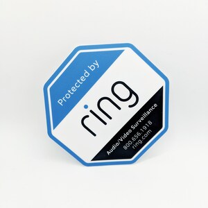 Indoor or Outdoor Octagonal Ring Doorbell Security Camera Badge/shield ...