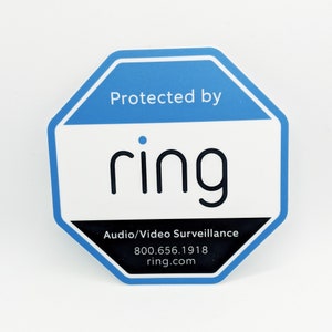 Indoor or Outdoor Octagonal Ring Doorbell Security Camera Badge/shield ...