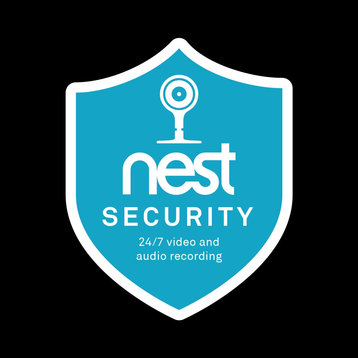 Nest Security Cam Badge/shield Static Window Cling outdoor - Etsy