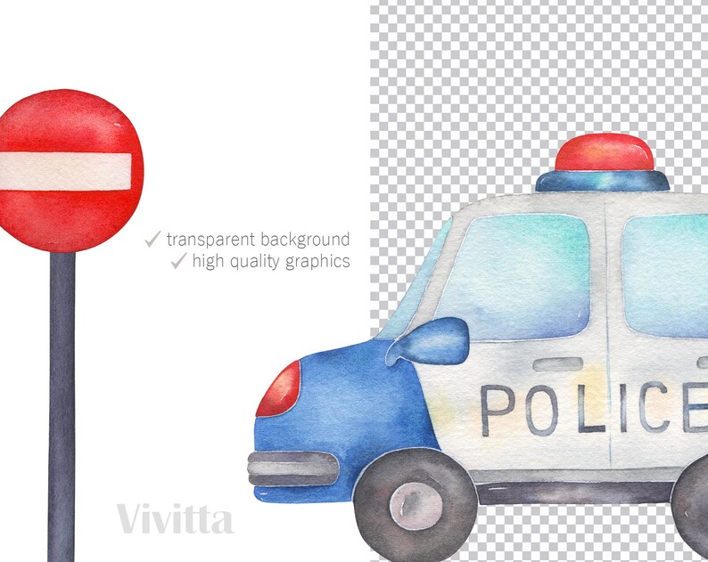 Cars Watercolor Transport Clipart Vehicles City Boys Bus | Etsy