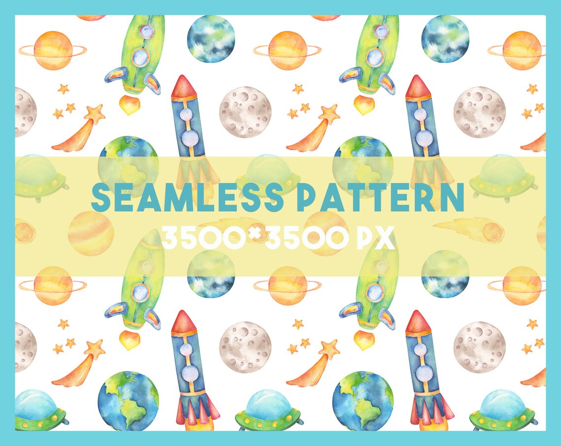 Space watercolor clipart collection Planets galaxy | Etsy