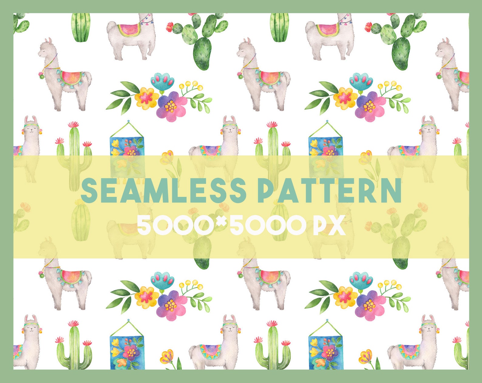 Llama Watercolor Clipart Set, Hello, Lama. Watercolor Cactus, Alpaca ...