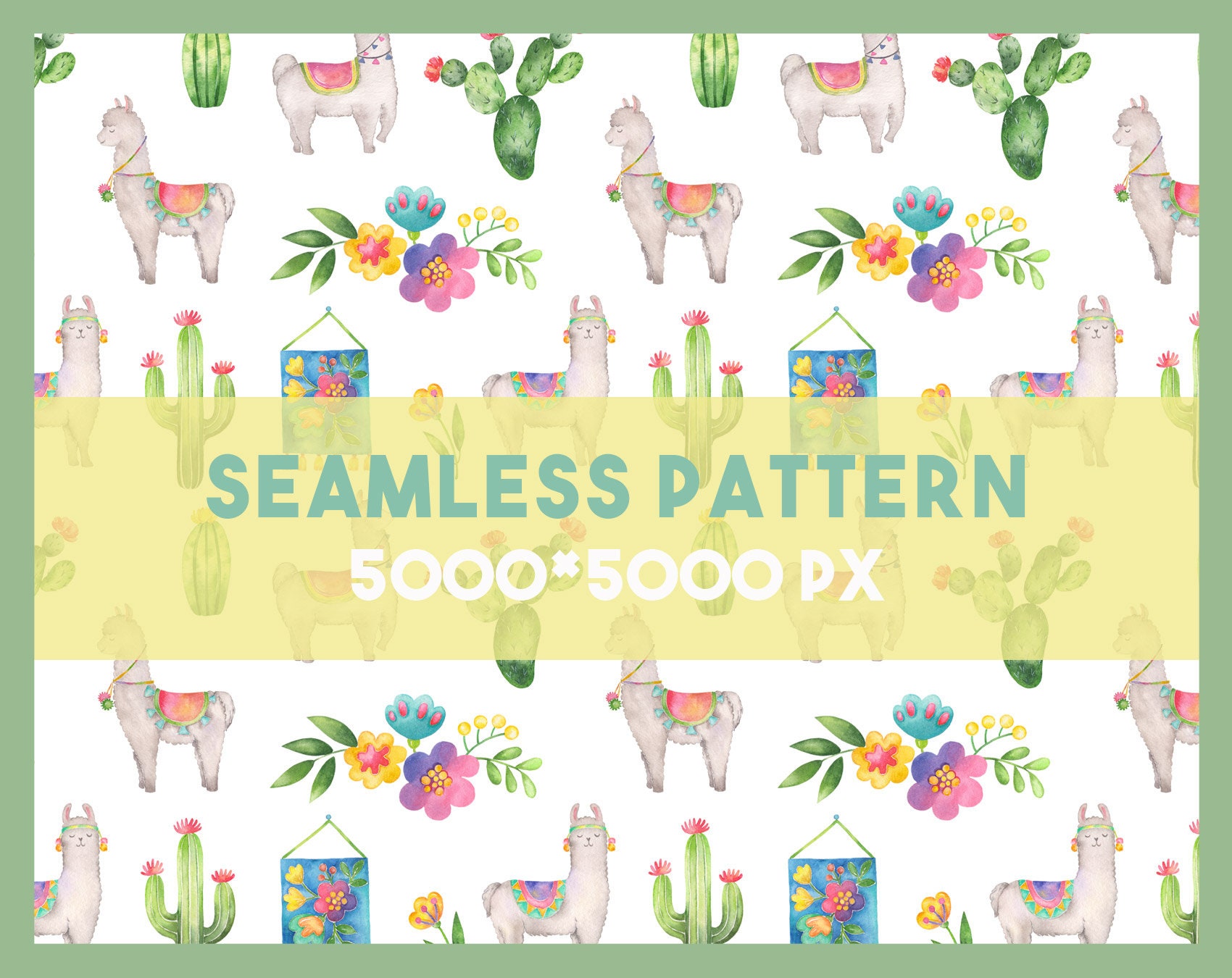 Llama Watercolor Clipart Set, Hello, Lama. Watercolor Cactus, Alpaca ...