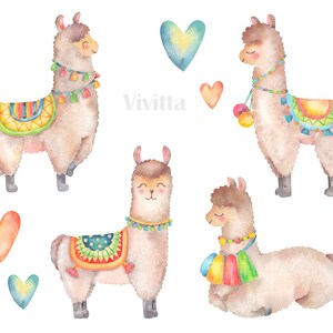 Alpaca Collection, Llama Clipart, Cactus, Mexican, Cute Animals ...