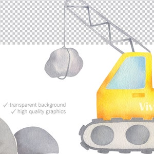 Construction Cars, Clipart, Hand Painted Graphics, Machinery, Digger ...