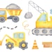 Construction Cars, Clipart, Hand Painted Graphics, Machinery, Digger ...