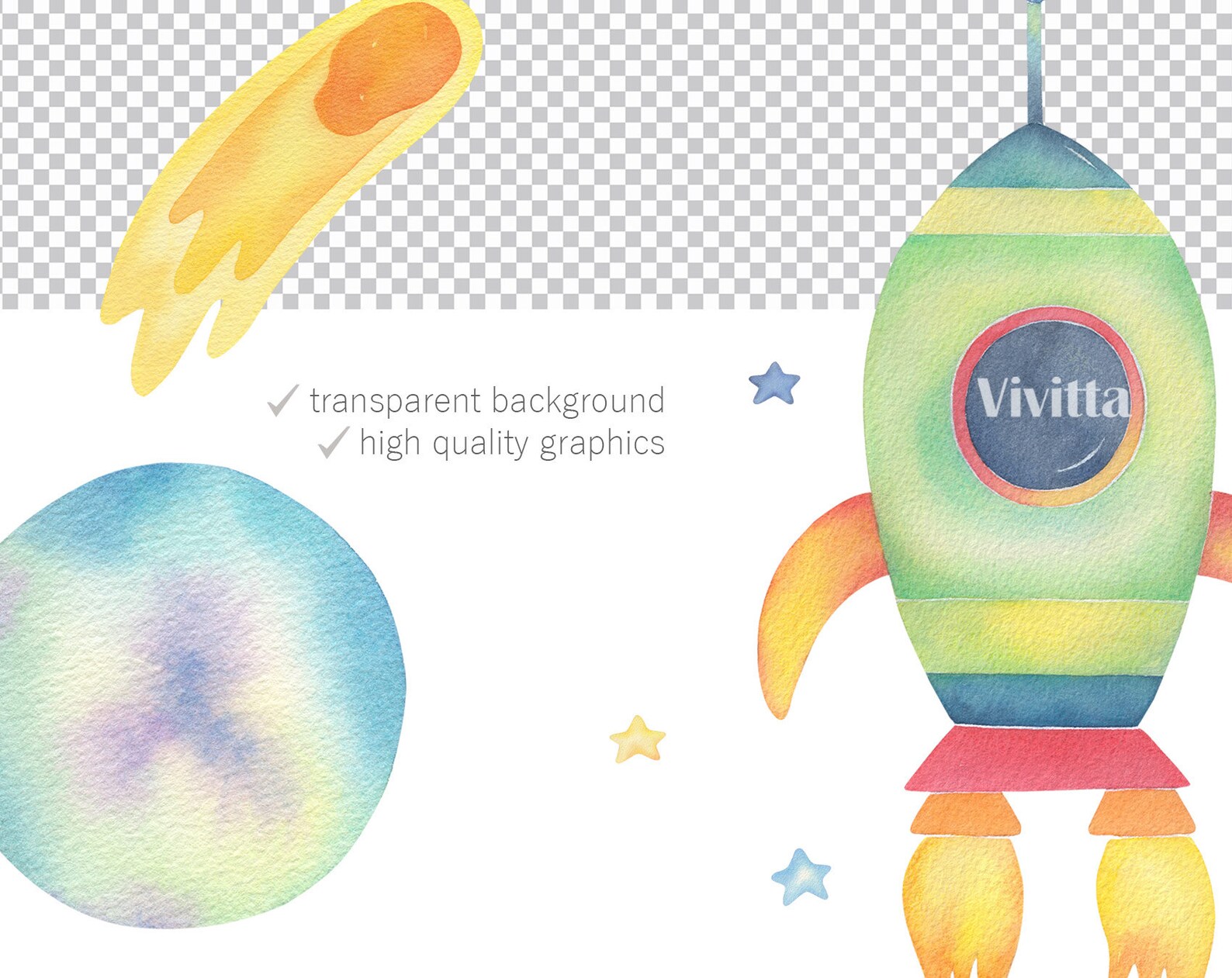 Space Kids Clipart, Planets, Astronaut, Rocket, Moon, Stars, Comet. - Etsy