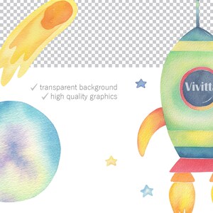 Space Kids Clipart, Planets, Astronaut, Rocket, Moon, Stars, Comet. - Etsy