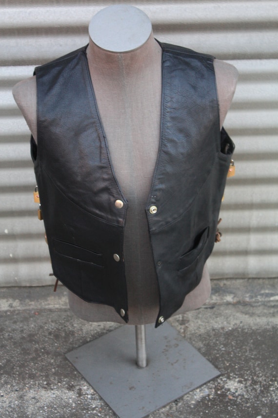 Leather custom biker vest - Gem