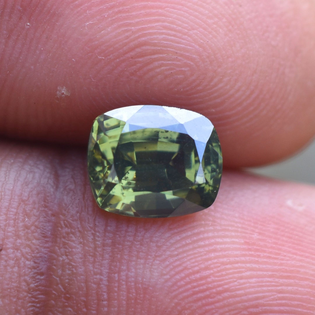 3.47 Ct Loose Cushion Shape Green Zircon Natural Untreated VVS Clarity ...