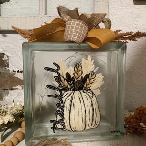 Fall Themed Glass Block LED Battery Operated Lights Ready to Ship - Etsy