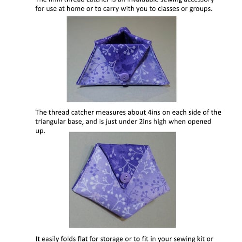 ORT Quilted Thread Catcher Sewing and Pattern Instructions/ - Etsy