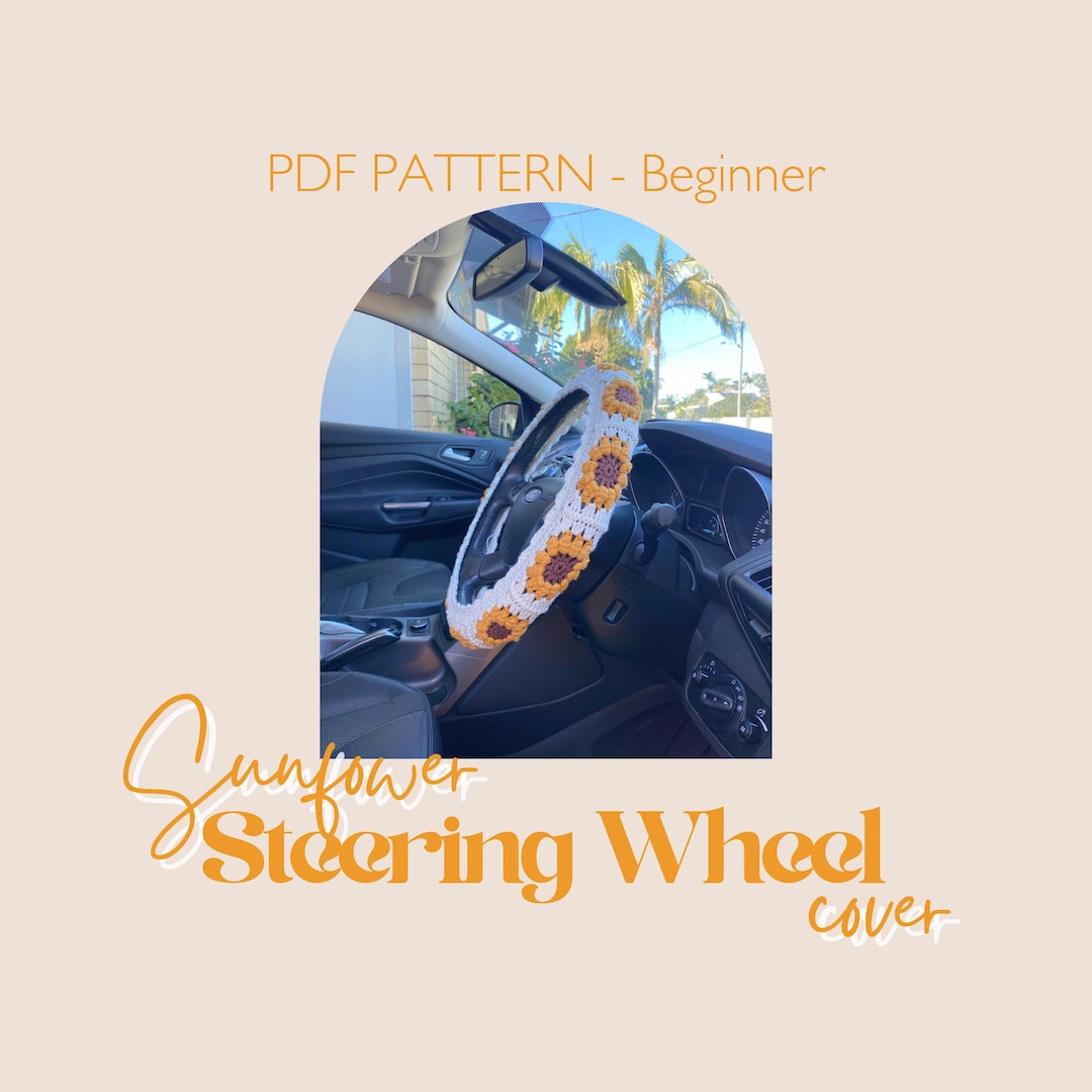 Sunflower Steering Wheel Cover | Crochet Car Accessories | Intermediate ...
