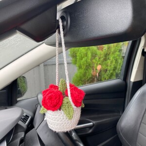 Rosy Mirror Dangle | Crochet Car Accessories | Beginner | Rose Flower ...