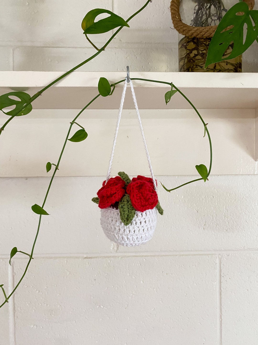 PDF Pattern - Crochet Rose Mirror Dangle - Etsy