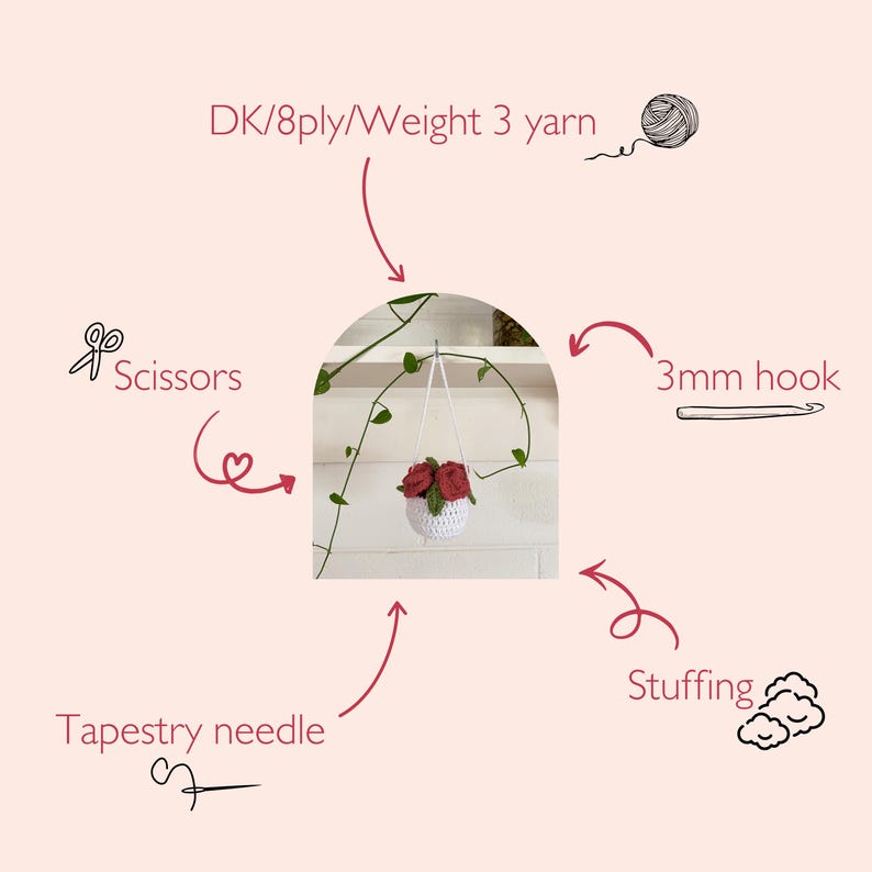PDF Pattern - Crochet Rose Mirror Dangle - Etsy
