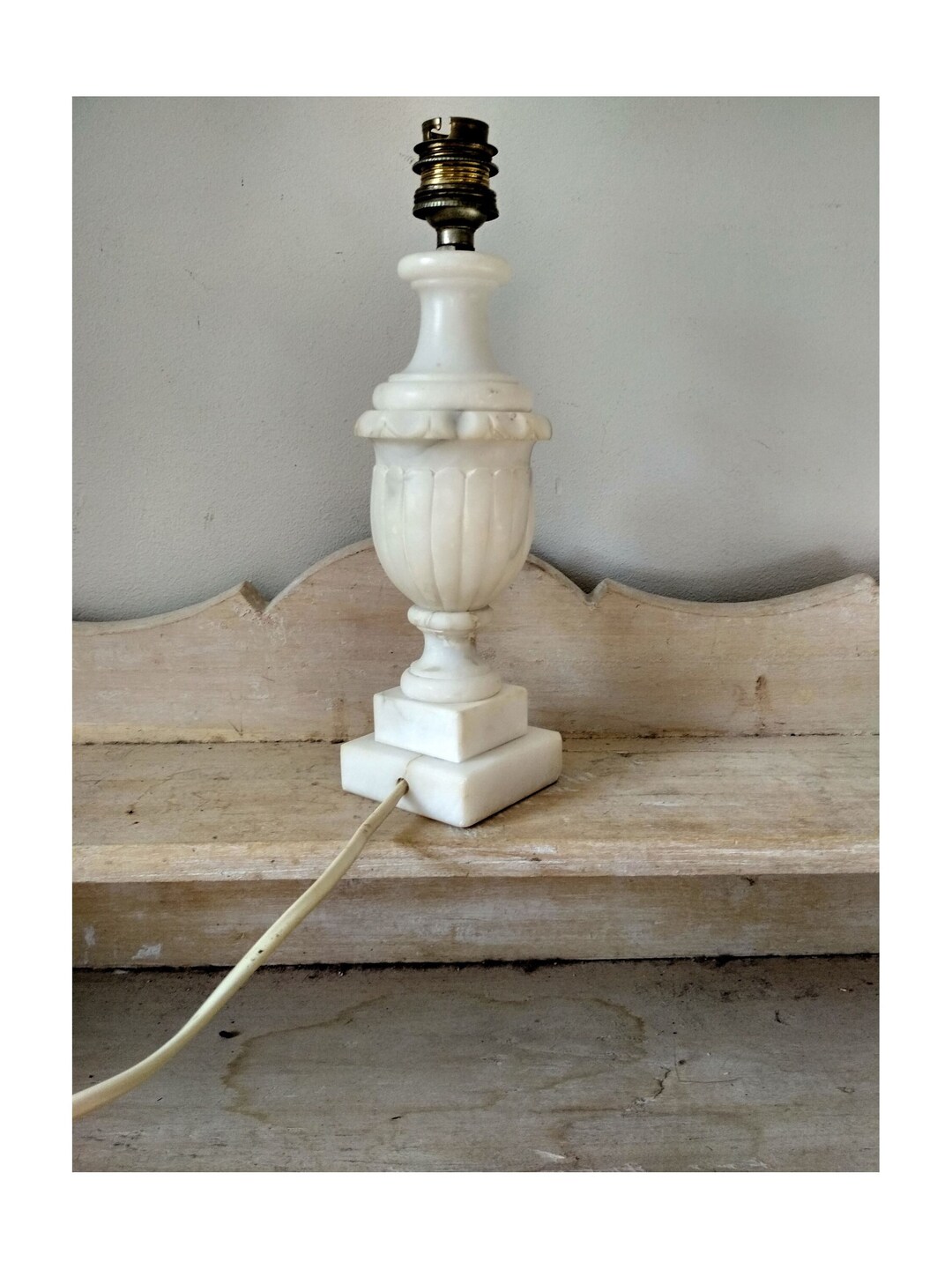 Old Alabaster Lamp Base White Stone Table Lamp Vintage - Etsy