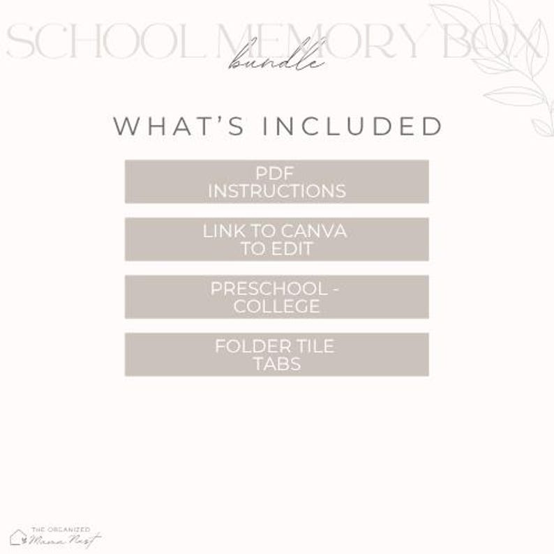 School Memory Box Printables | Kids Keepsake Binder Kit for School ...