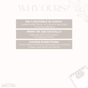 Babysitter Notes Printable | Editable Child Information Sheet for ...