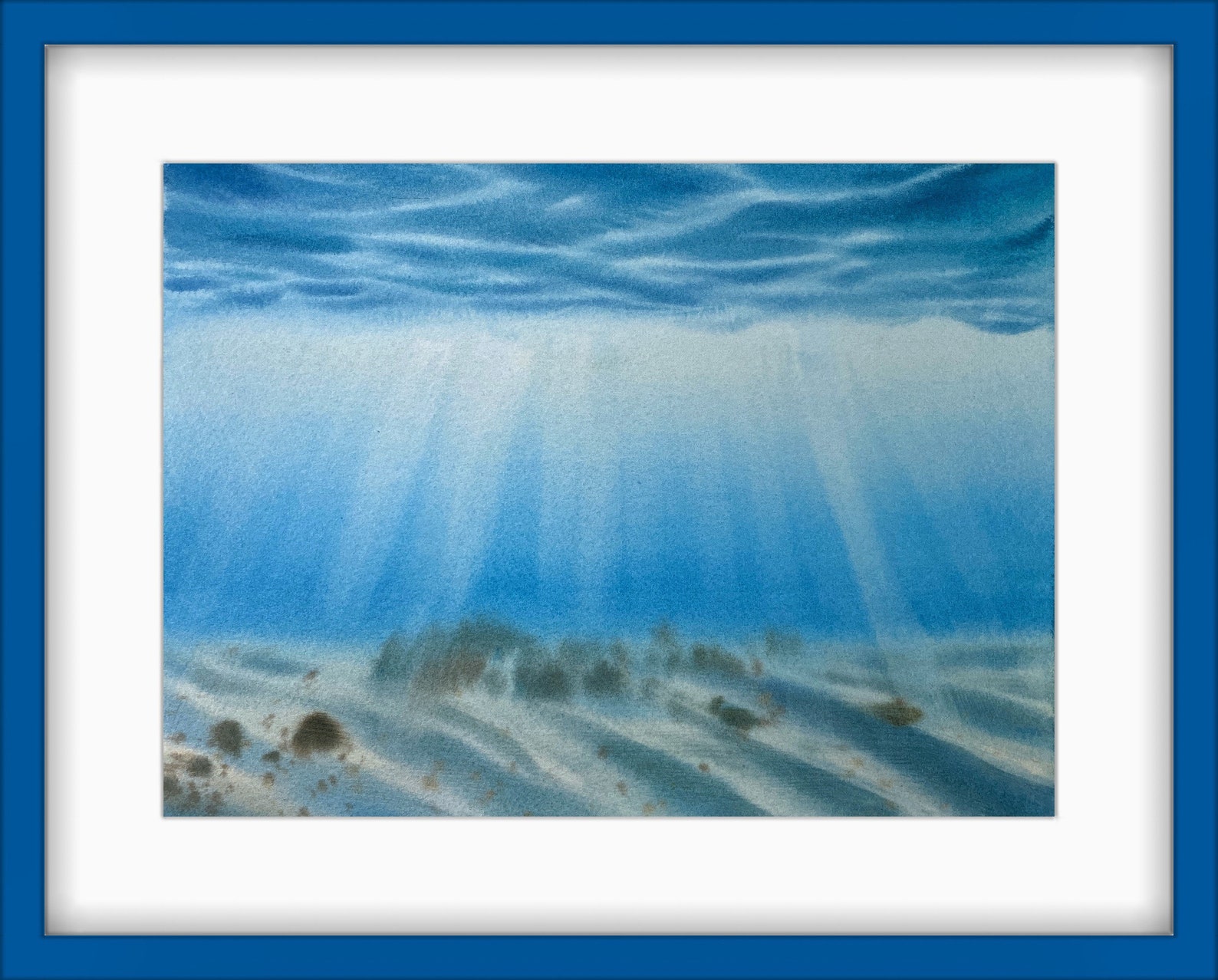 Original Watercolor Painting Underwater Series Sea Ocean - Etsy