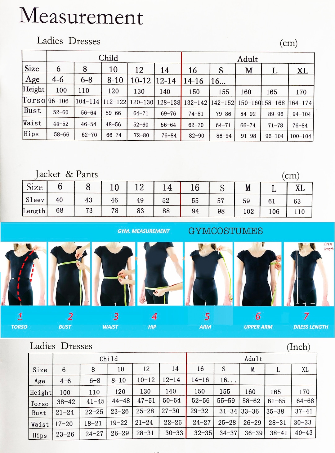 Size Chart / Choosing the Right Size When Buying. - Etsy